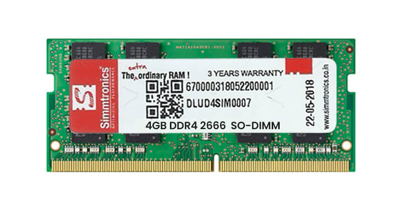 Buy Best 4GB DDR4 2666MHz Laptop RAM - Simmtronics