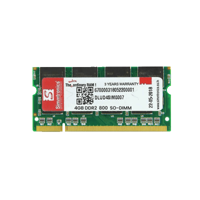 4GB DDR2 LAPTOP RAM 800 MHz - simmtronics